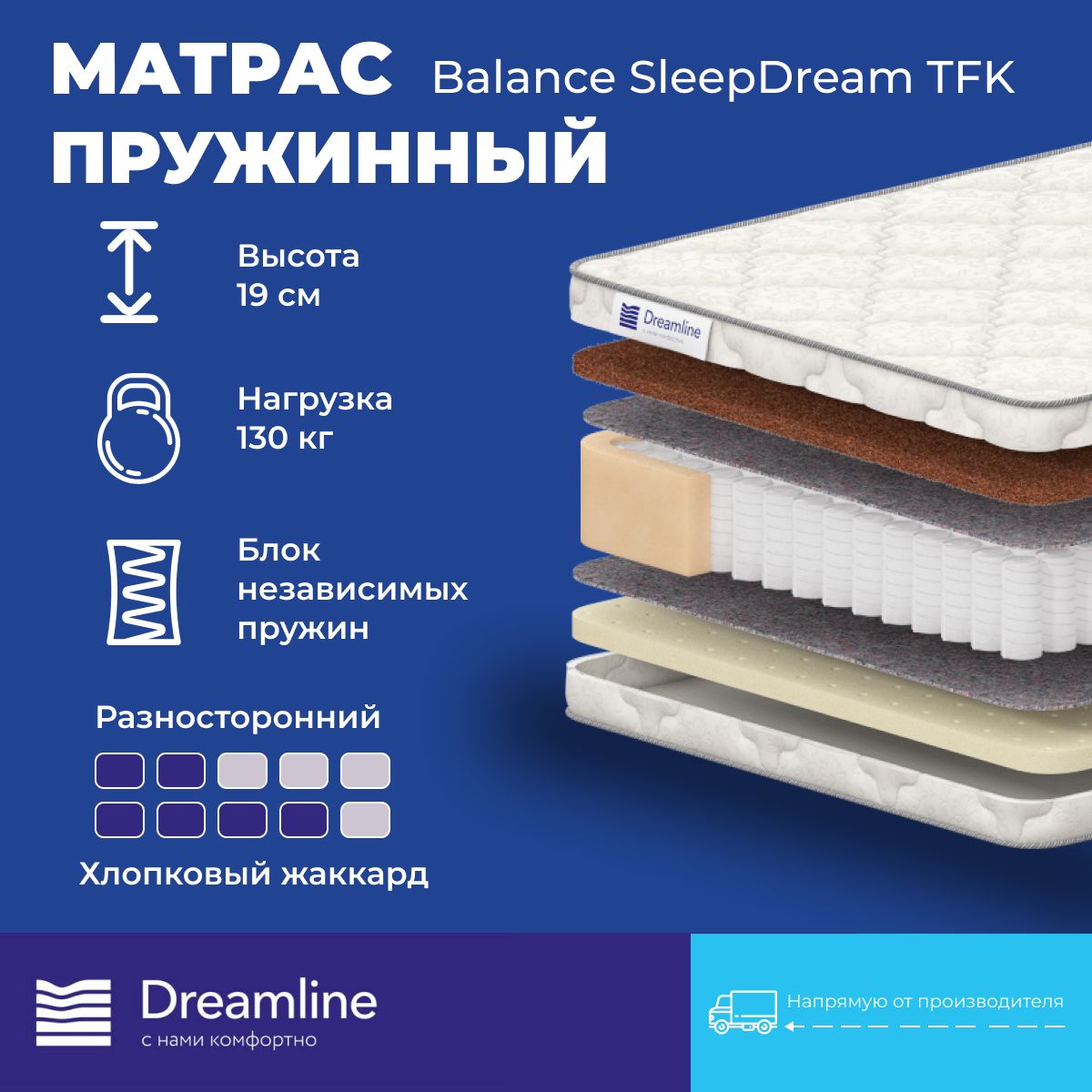 Матрас Dreamline Balance SleepDream TFK независимые пружины 180x170 см