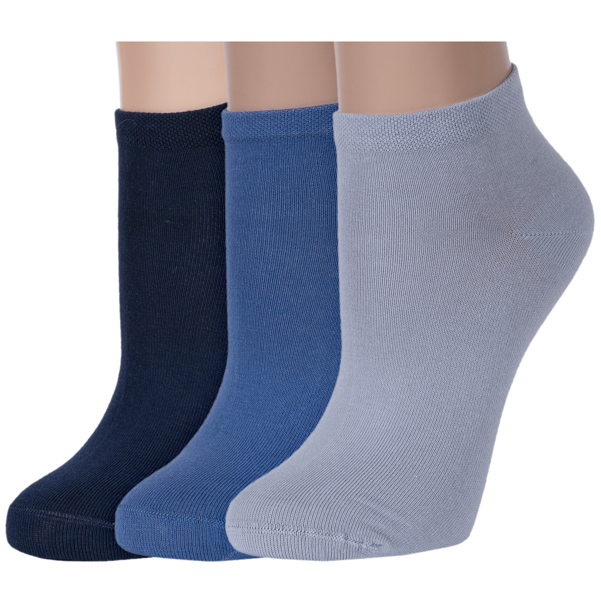 Комплект носков женских Rusocks 3-Ж-1700 синих; серых 23-25