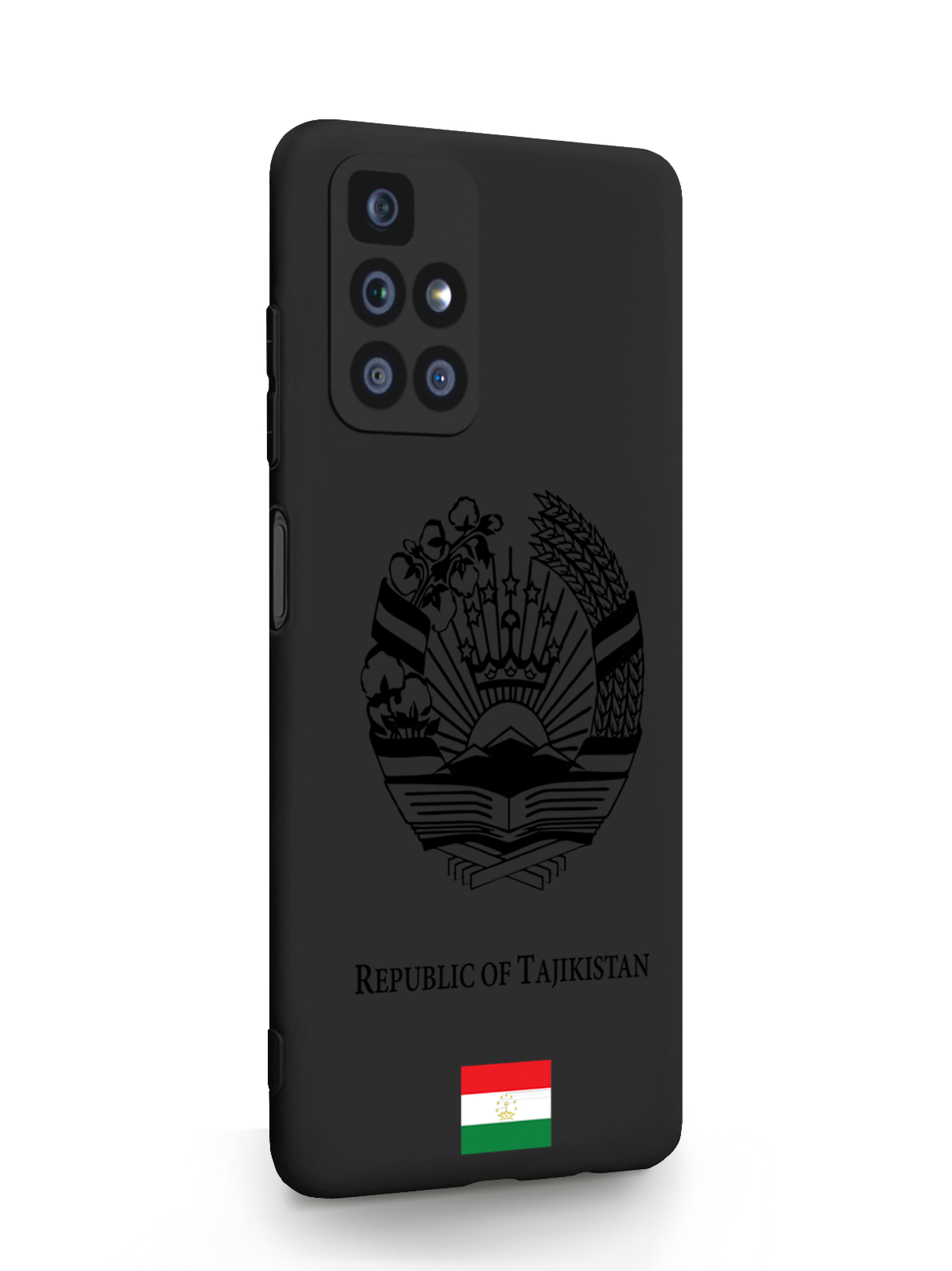 Чехол SignumCase Xiaomi Redmi 10 Черный лаковый Герб Таджикистана черный