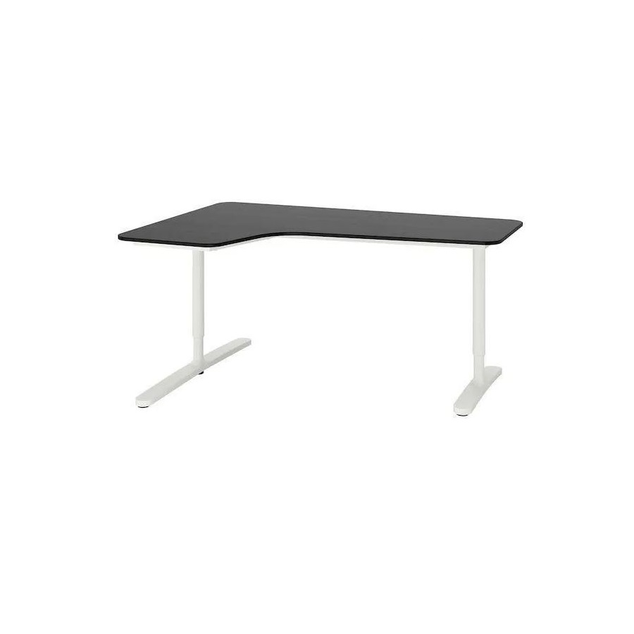 Стол угловой IKEA BEKANT 160x110 см, электропривод, белый/черный