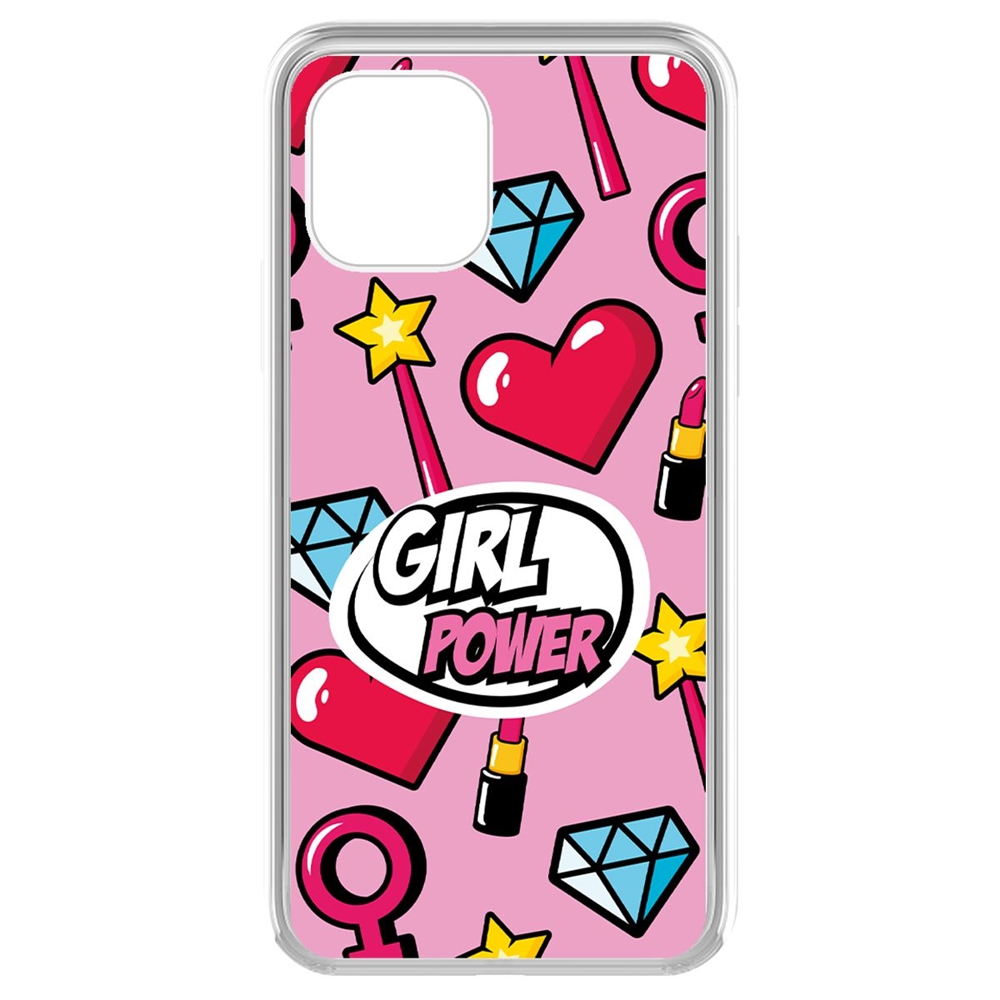 Чехол-накладка Krutoff Clear Case Girl Power для iPhone 11 Pro