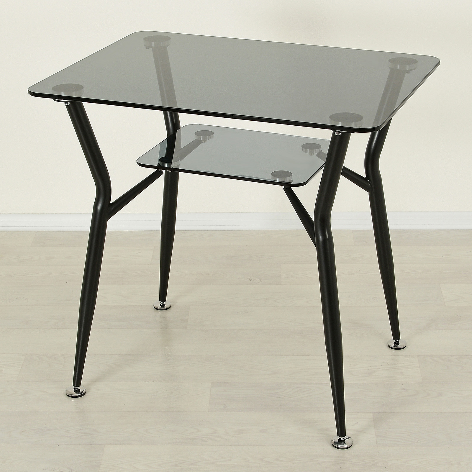 Кухонный стол Mebel Apartment Квадро 10 серый/черный 700х600