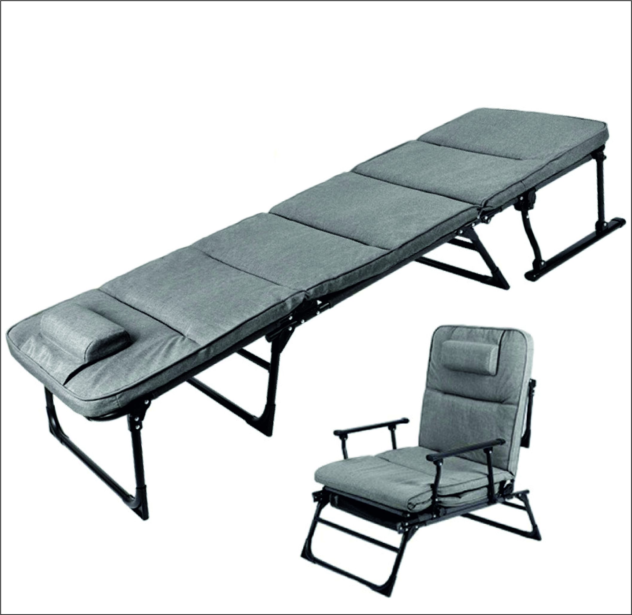 Кресло-раскладушка Traveltop, 180х60х33, серый