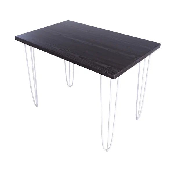 Стол кухонный Solarius Loft металл-дерево 90x60х75, цвет венге, белые ножки-шпильки