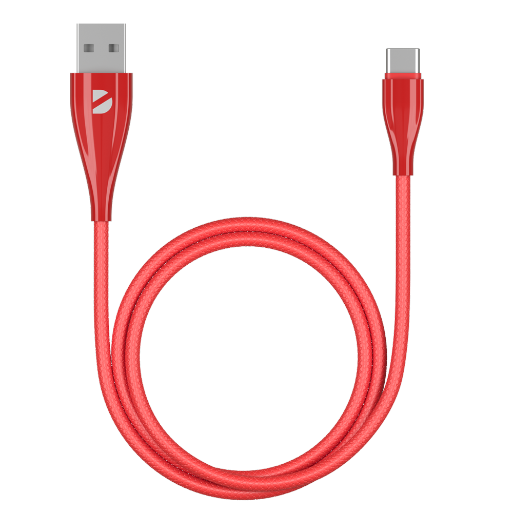 Кабель Deppa  Ceramic USB - USB-C, 1м, красный