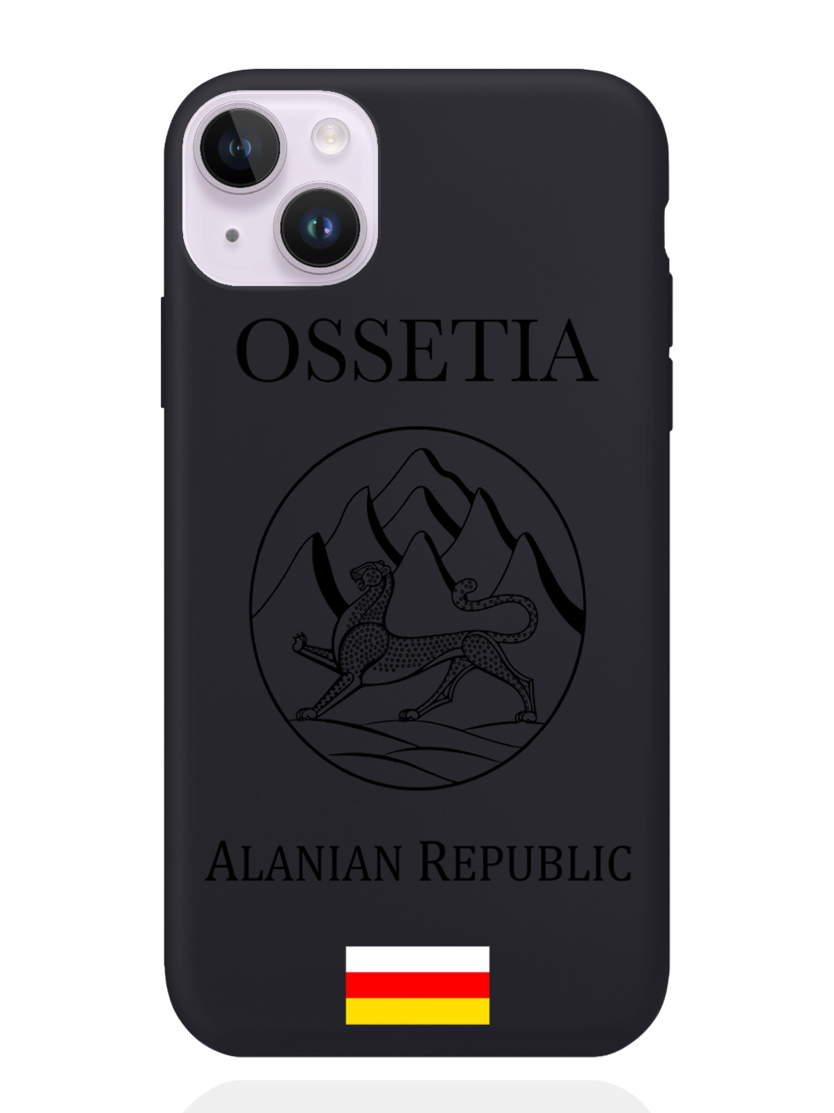 Чехол MustHaveCase iPhone 14 Plus Черный лаковый Герб Северной Осетии