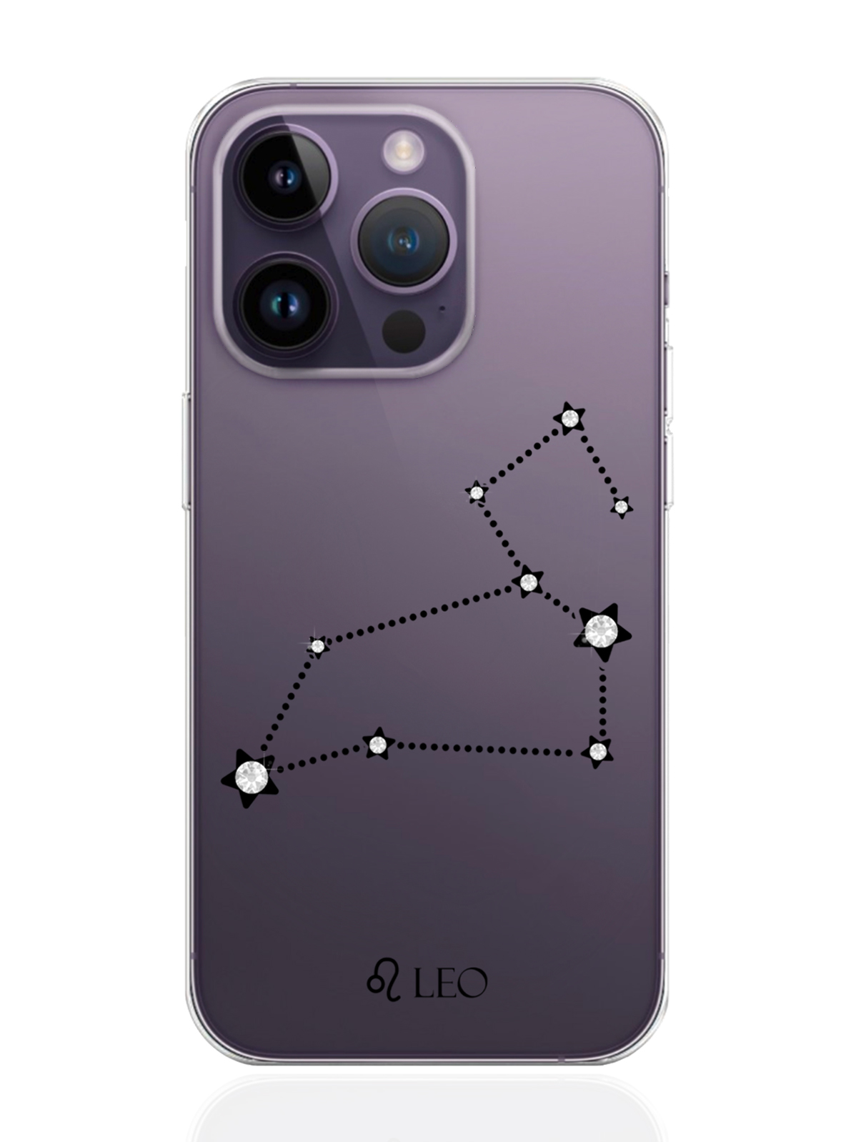 Чехол MustHaveCase для iPhone 14 Pro с инкрустацией кристаллами Lux Лев Leo
