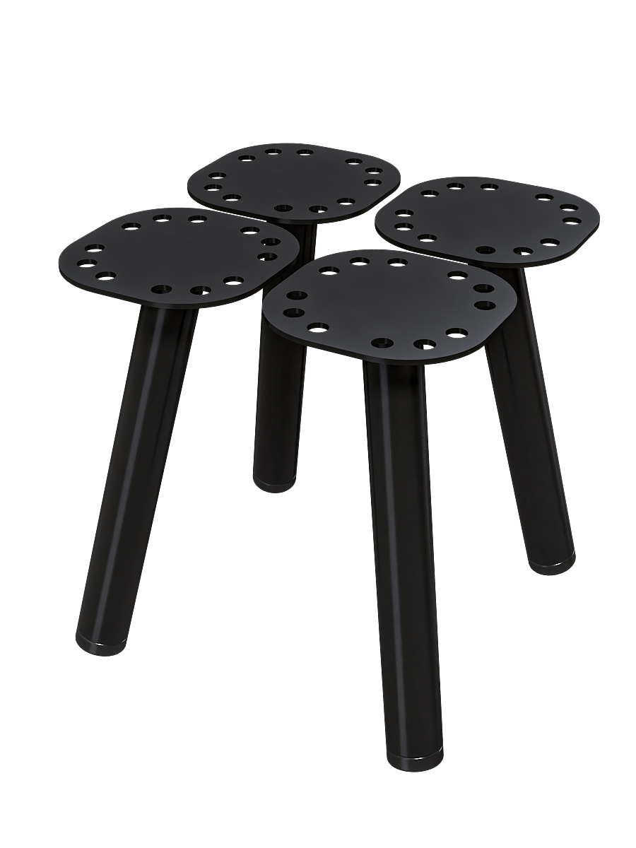 Ножки для мебели с наклоном Estente 130 мм металл черный