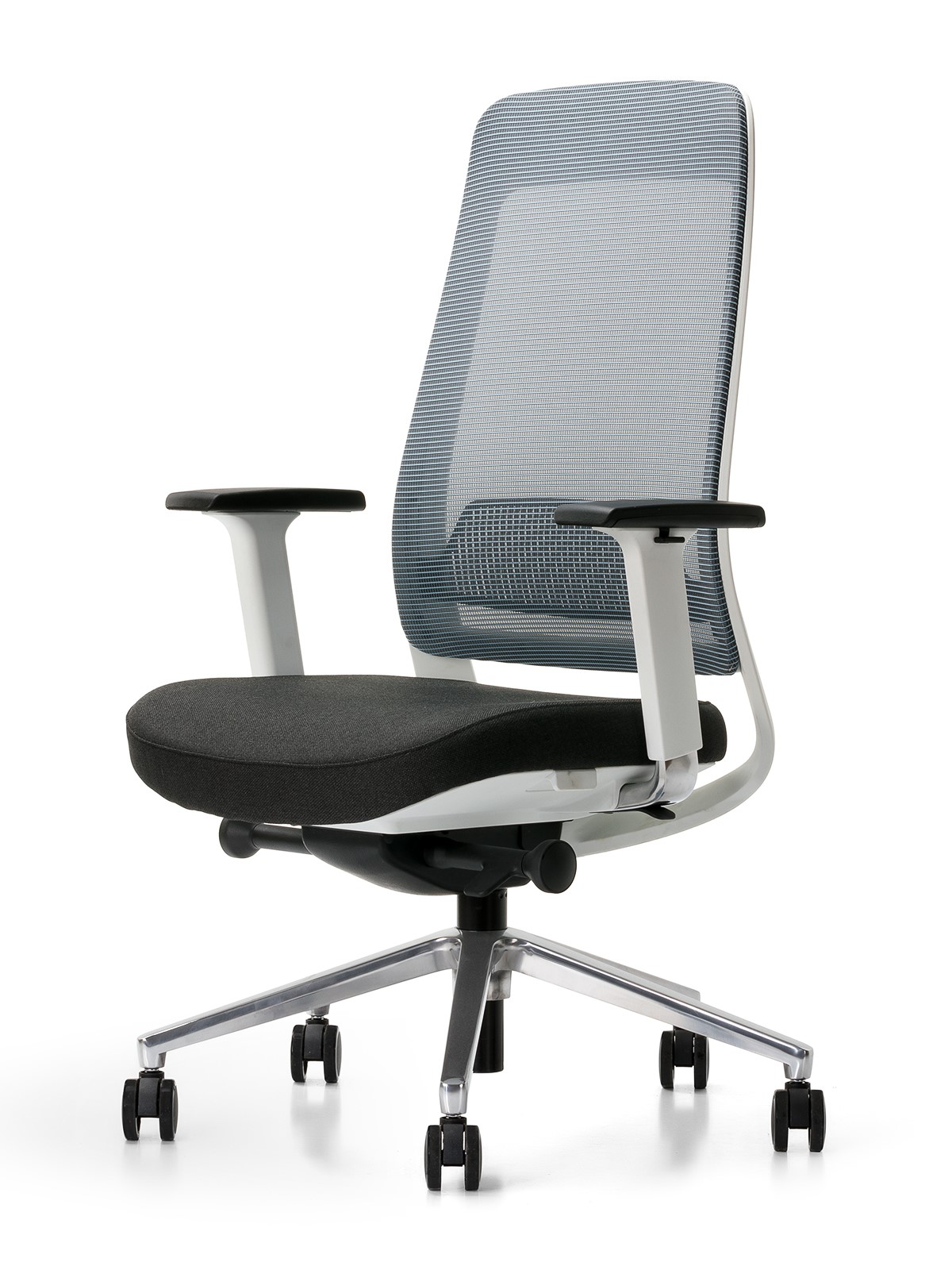 Кресло компьютерное Directoria&Moder ФАЛЬКОНЕ М, сетка/ткань, синяя/черная, белый каркас