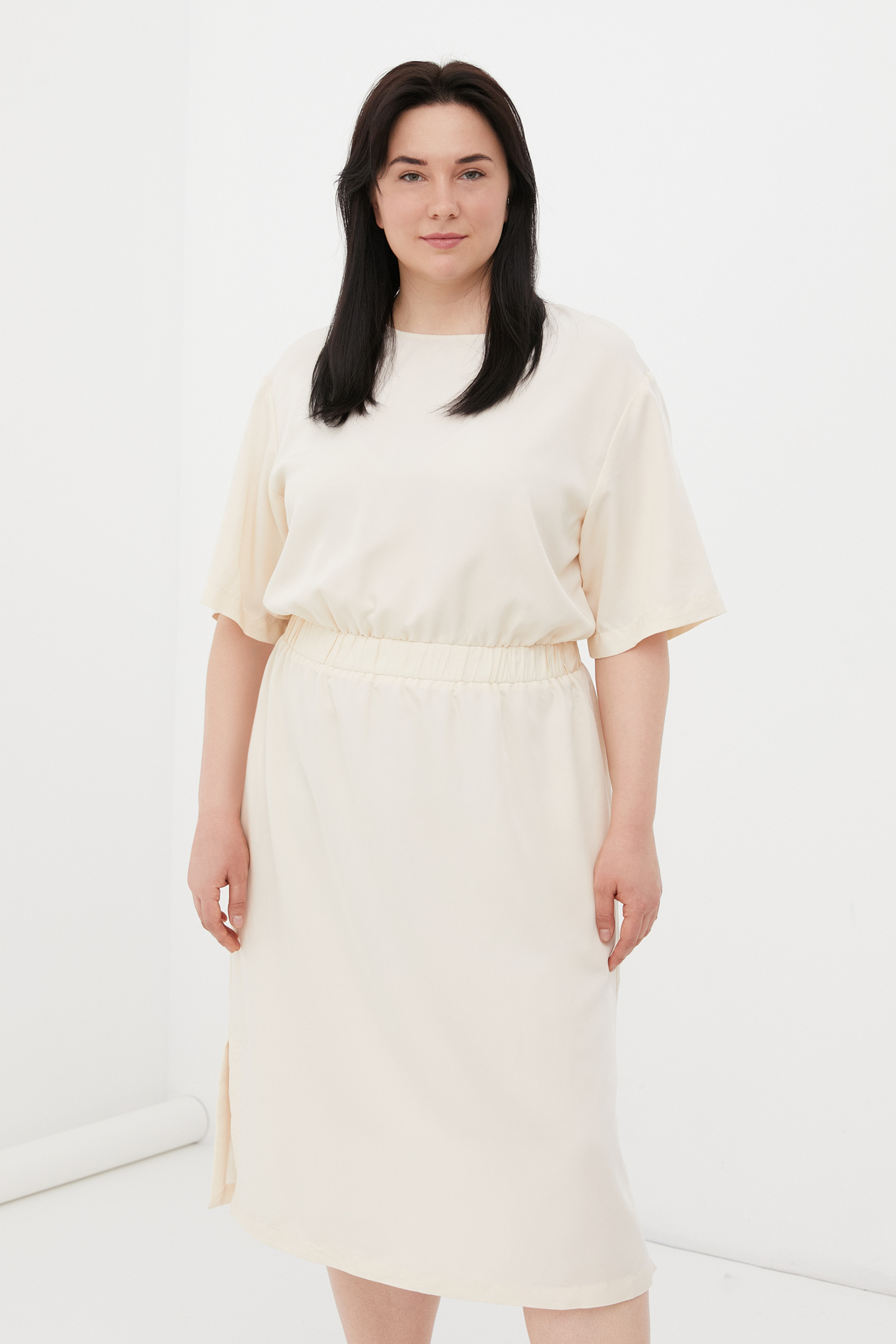 Платье женское Finn Flare FSC13038B белое 2XL