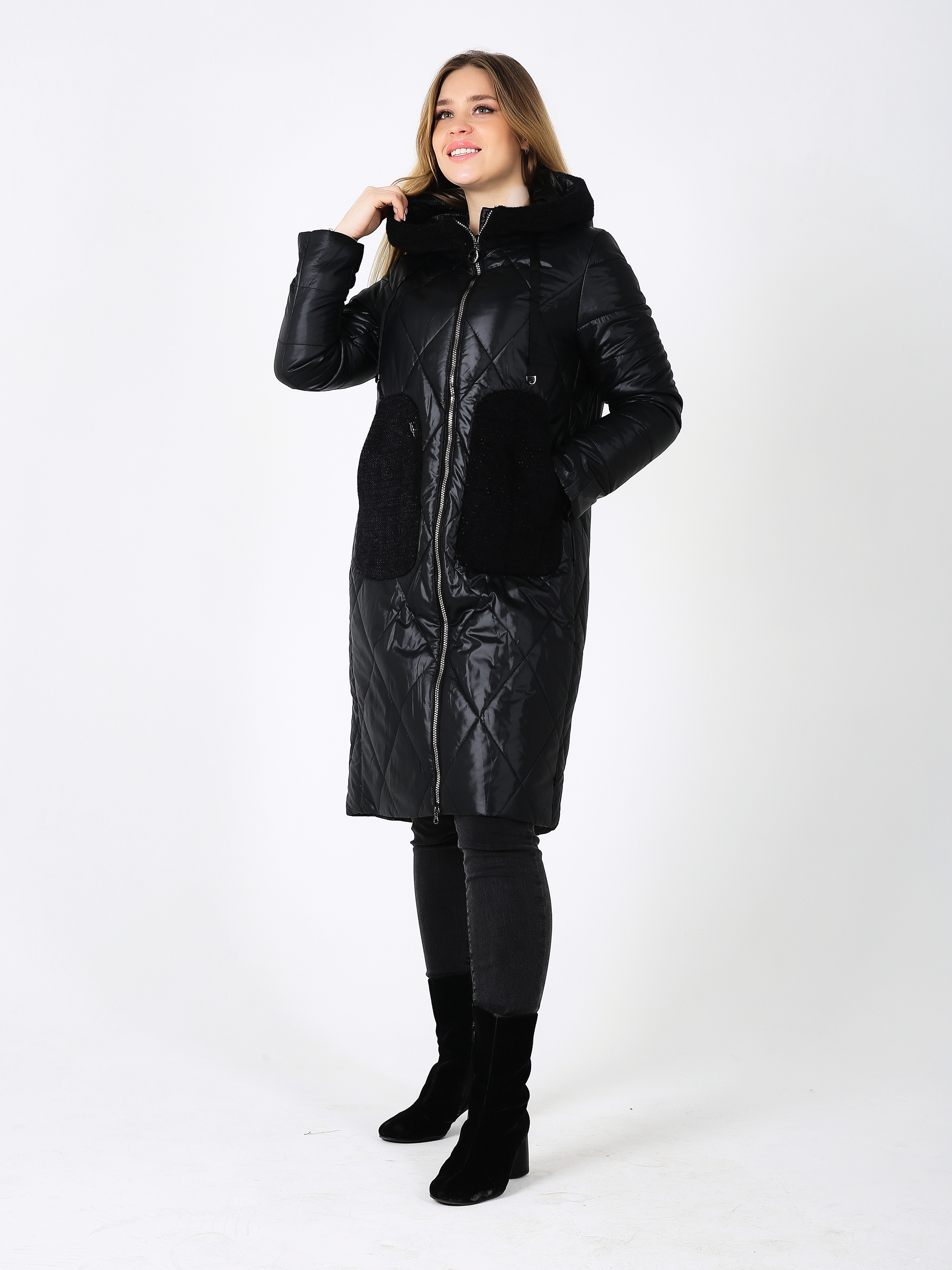 Пальто женское Louren Wilton 91056 черное 56 RU