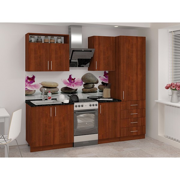 Кухонный гарнитур Баронс Лира-1.2 160 см коричневый/черный