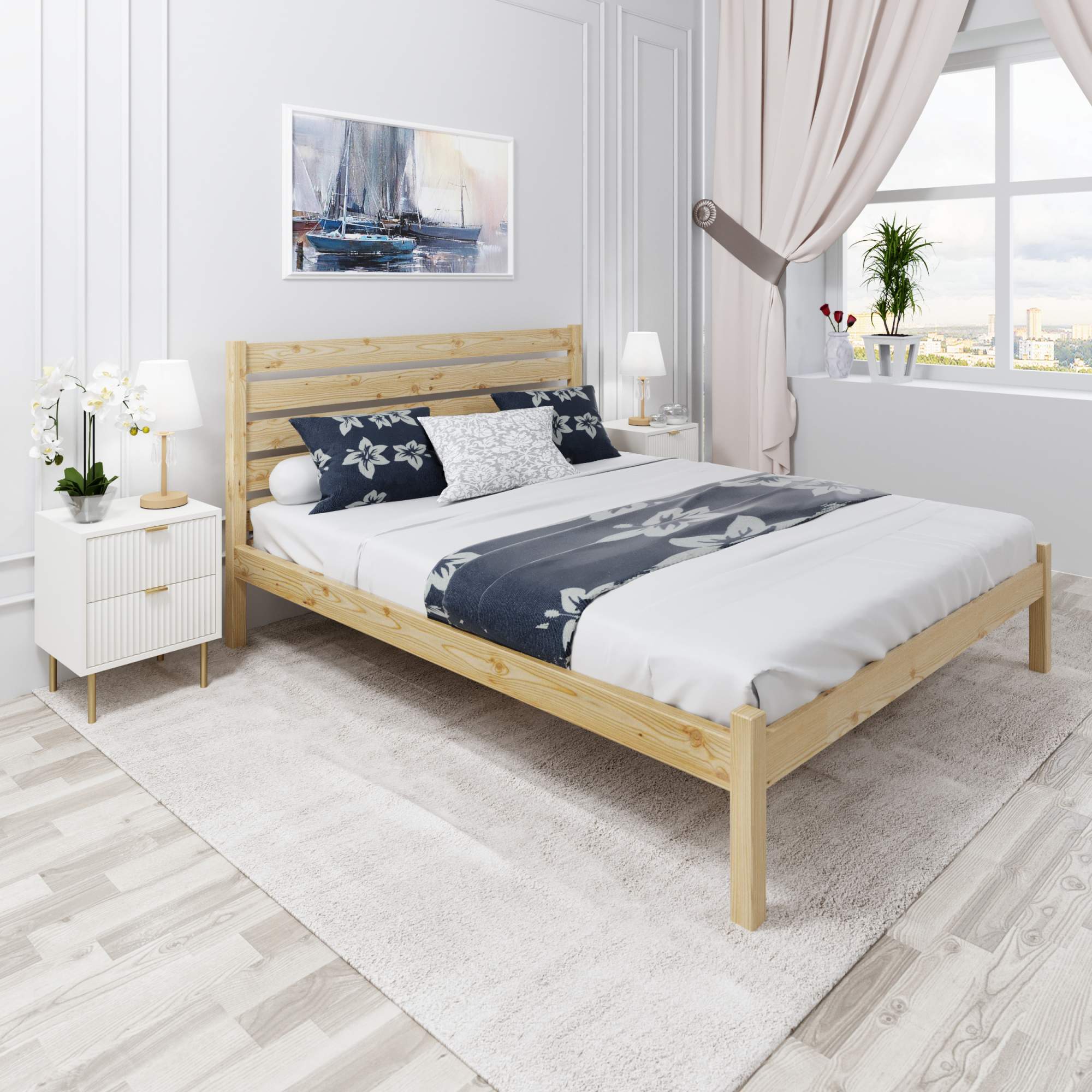 Кровать Solarius Классика 190х160, без шлифовки и покраски