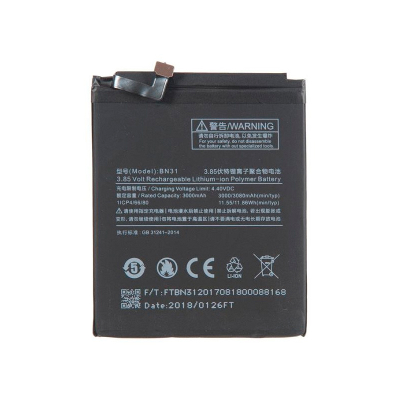 Аккумулятор для телефона Rocknparts 3000мА/ч для Xiaomi Note 5A/Note 5 Prime/Mi A1/Mi 5X
