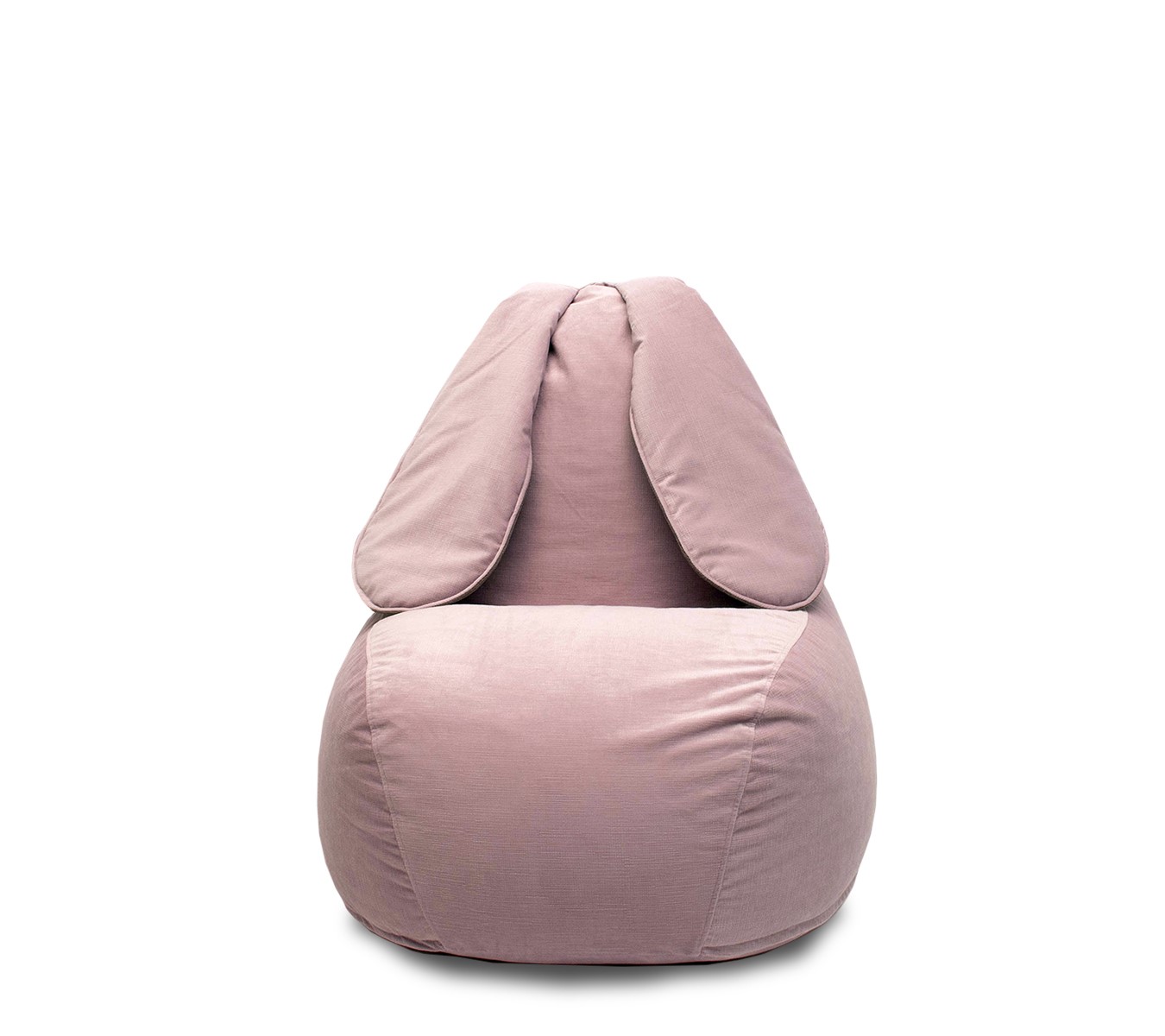Кресло мешок WowPuff ЗАЙКА Длинные УШИ из велюра розовый