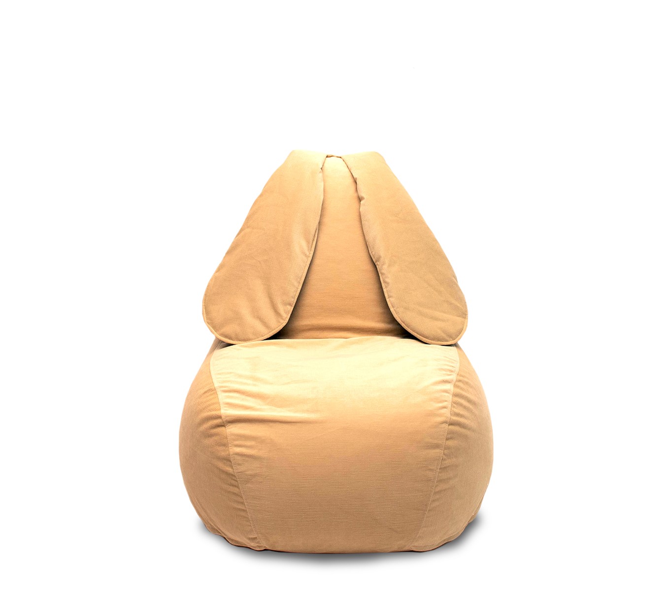 Кресло мешок WowPuff ЗАЙКА Длинные УШИ из велюра желтый