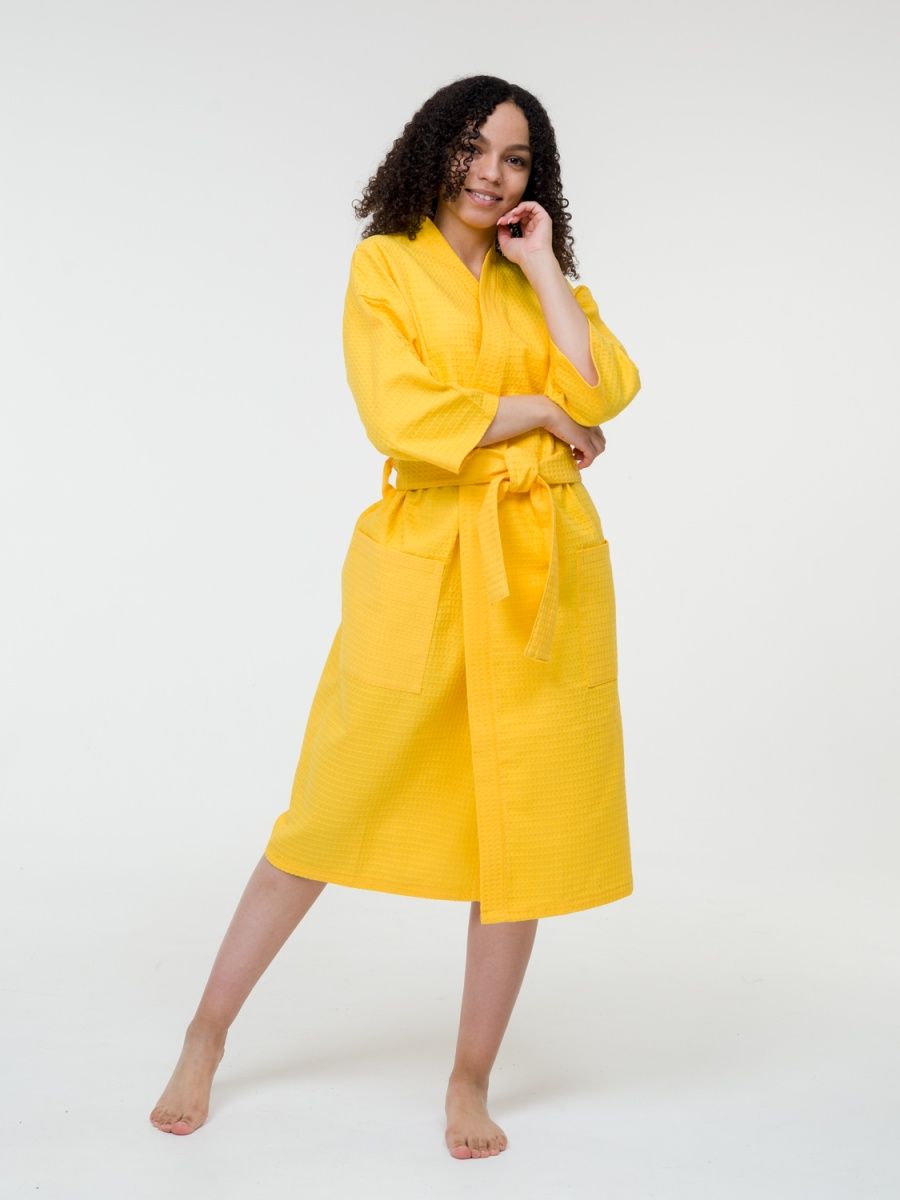 Халат женский Bio-Textiles HVKM желтый 60-62 RU