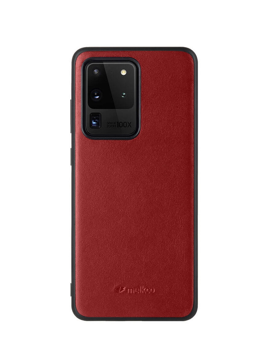 Кожаный чехол накладка Melkco Ingenuity Series для Samsung Galaxy S20 Ultra, красный