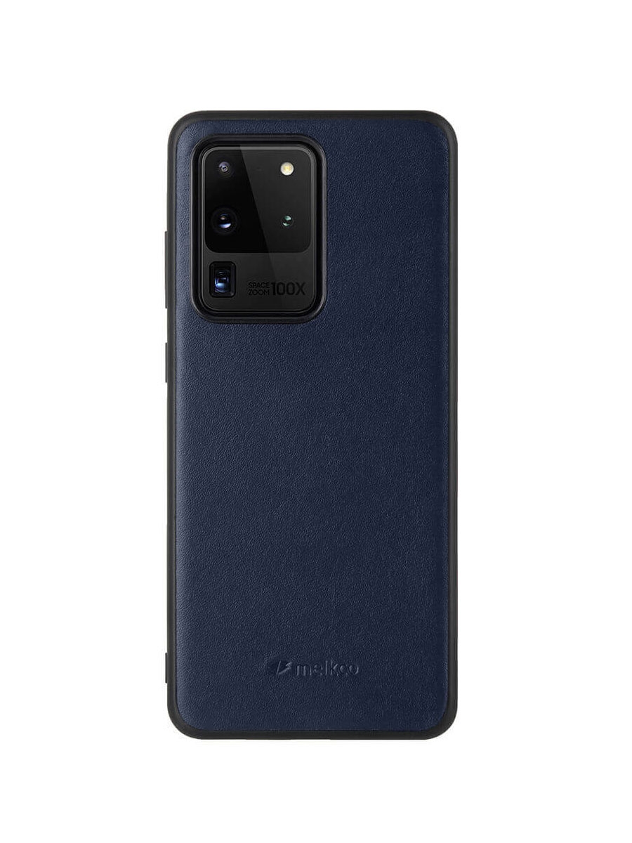 Кожаный чехол накладка Melkco Ingenuity Series для Samsung Galaxy S20 Ultra, темно-синий