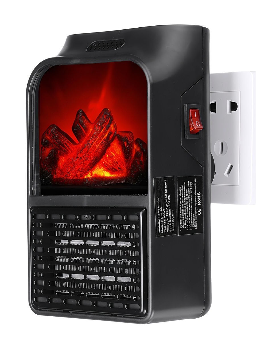 Тепловентилятор GoodStore24 Flame Heater Black