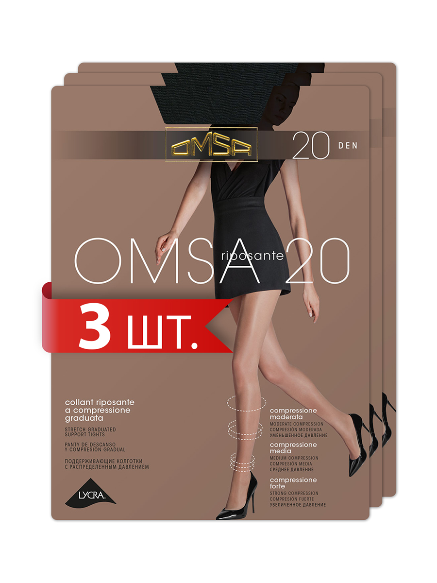 Комплект колготок Omsa OMSA 20  nero 5(XL)