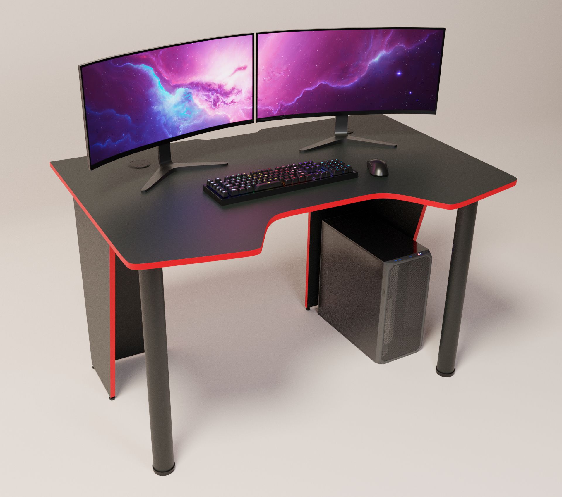 Игровой компьютерный стол FPS 120х78х73 Черно-красный