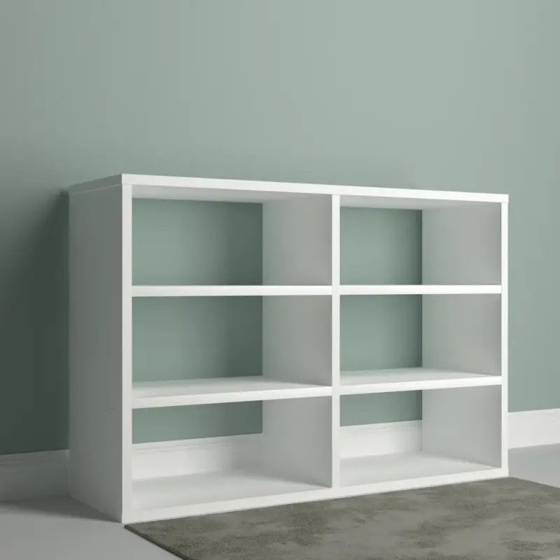 Стеллаж Style1 Комфорт 94.8 x 29.4 x 64.8 см, Белый, 6 секций для хранения