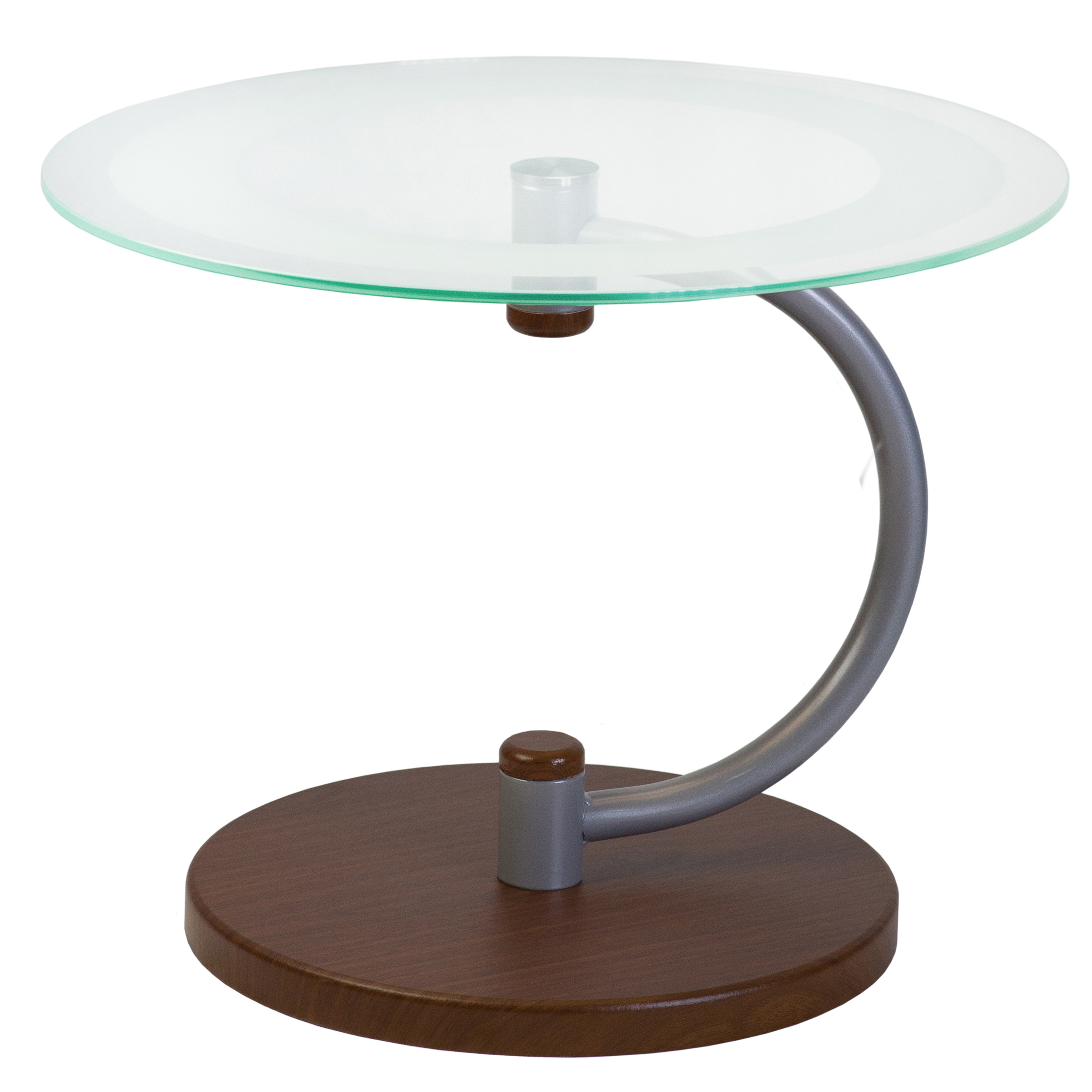 журнальный стол Мебелик Дуэт 13Н металлик/средне-коричневый/прозрачное