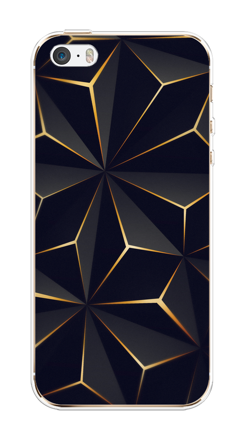 Чехол на Apple iPhone 5/5S/SE "Черные полигоны"