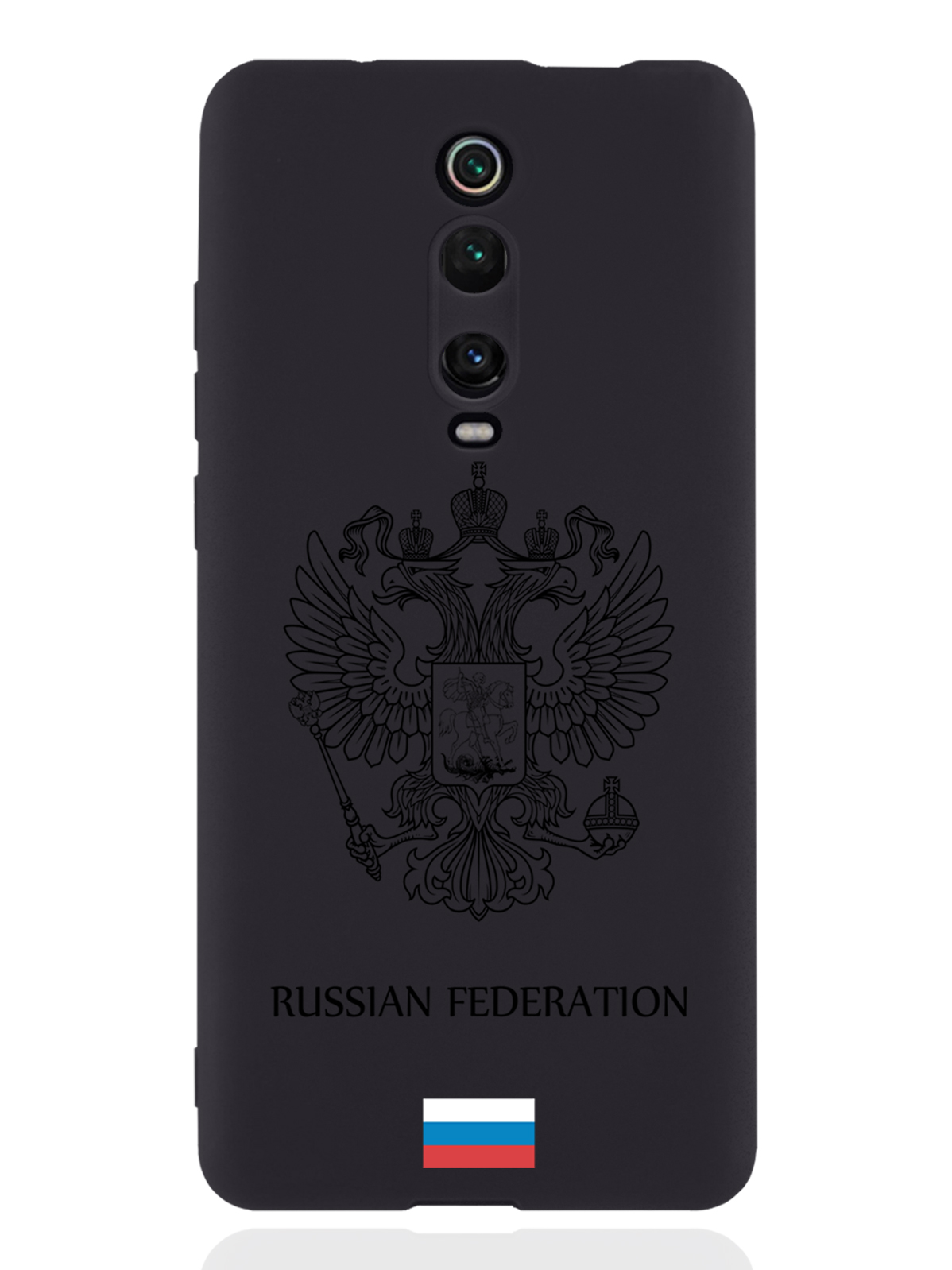 Чехол MustHaveCase Xiaomi Mi 9T Черный лаковый Герб Россия