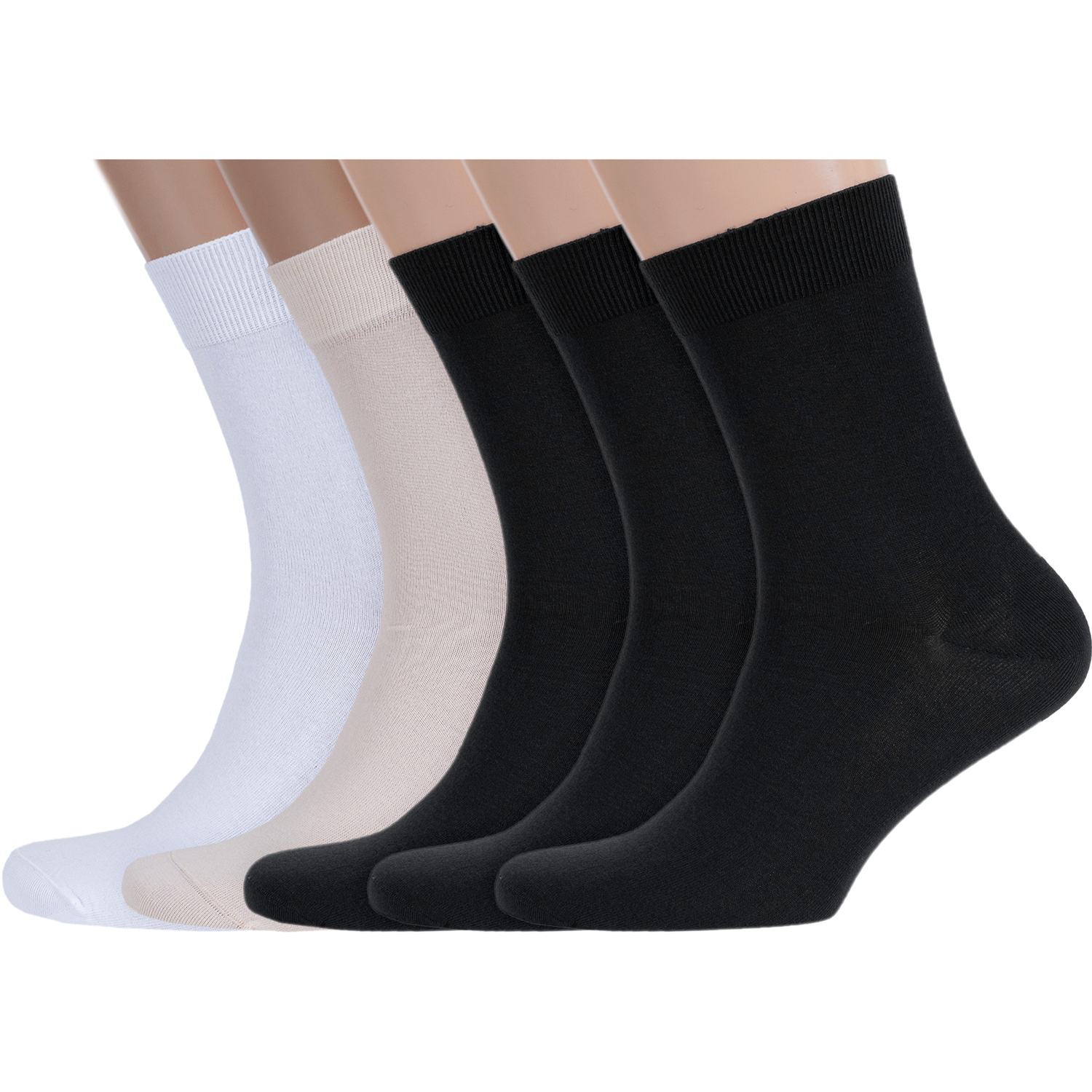 Комплект носков мужских Rusocks белых; бежевых; черных