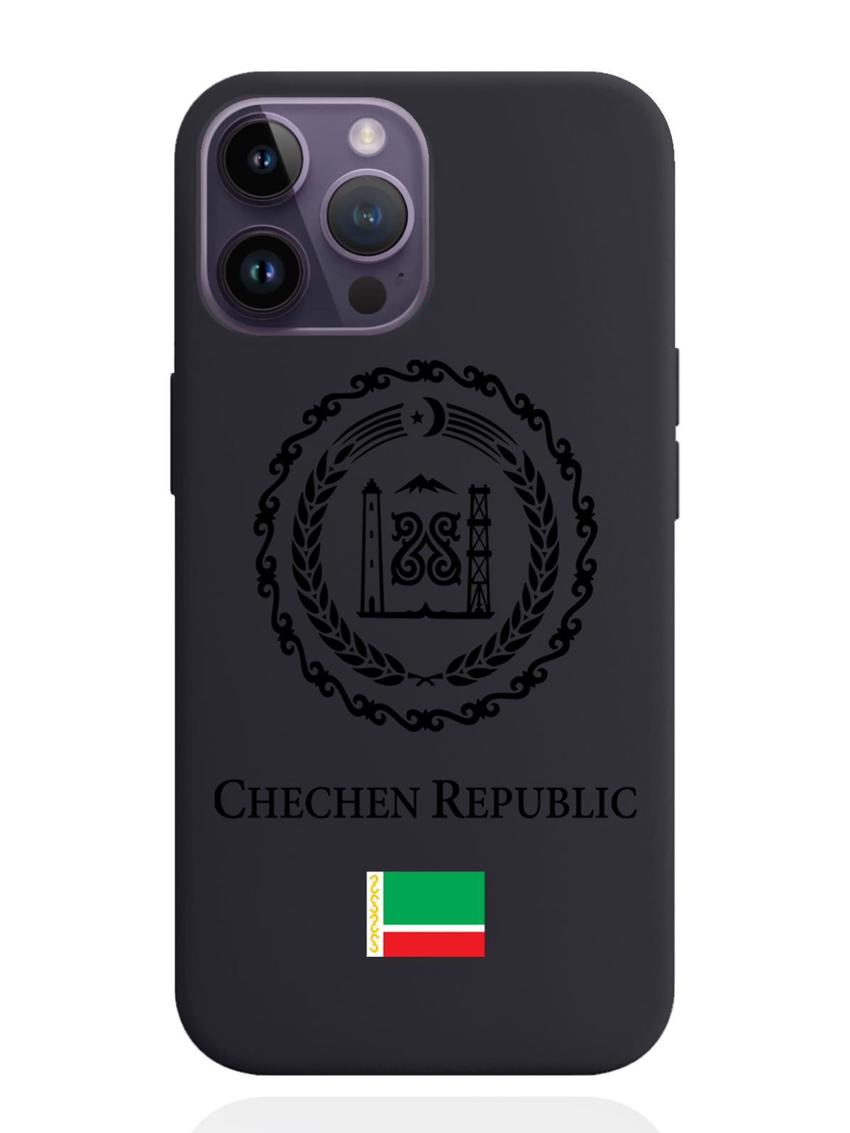 Чехол SignumCase iPhone 14 Pro Max Черный лаковый Герб Чечни