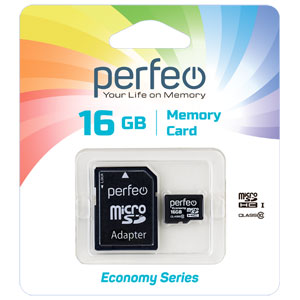Карта памяти Perfeo microSD 16GB High-Capacity Class 10 economy series