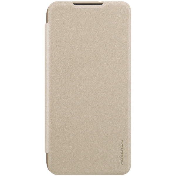 Кожаный чехол (книжка) Nillkin Sparkle Series для Xiaomi Redmi Note 8 (Золотой)