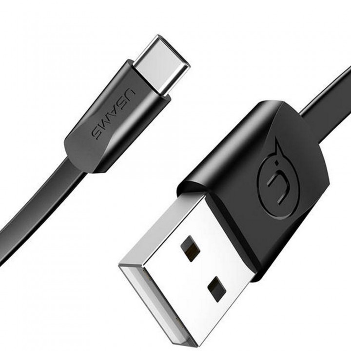 Кабель Usams U2 USB-A/C, плоский, Black (УТ000019984)