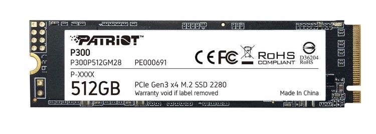 SSD накопитель Patriot Memory P300 M.2 2280 512 ГБ (P300P512GM28)