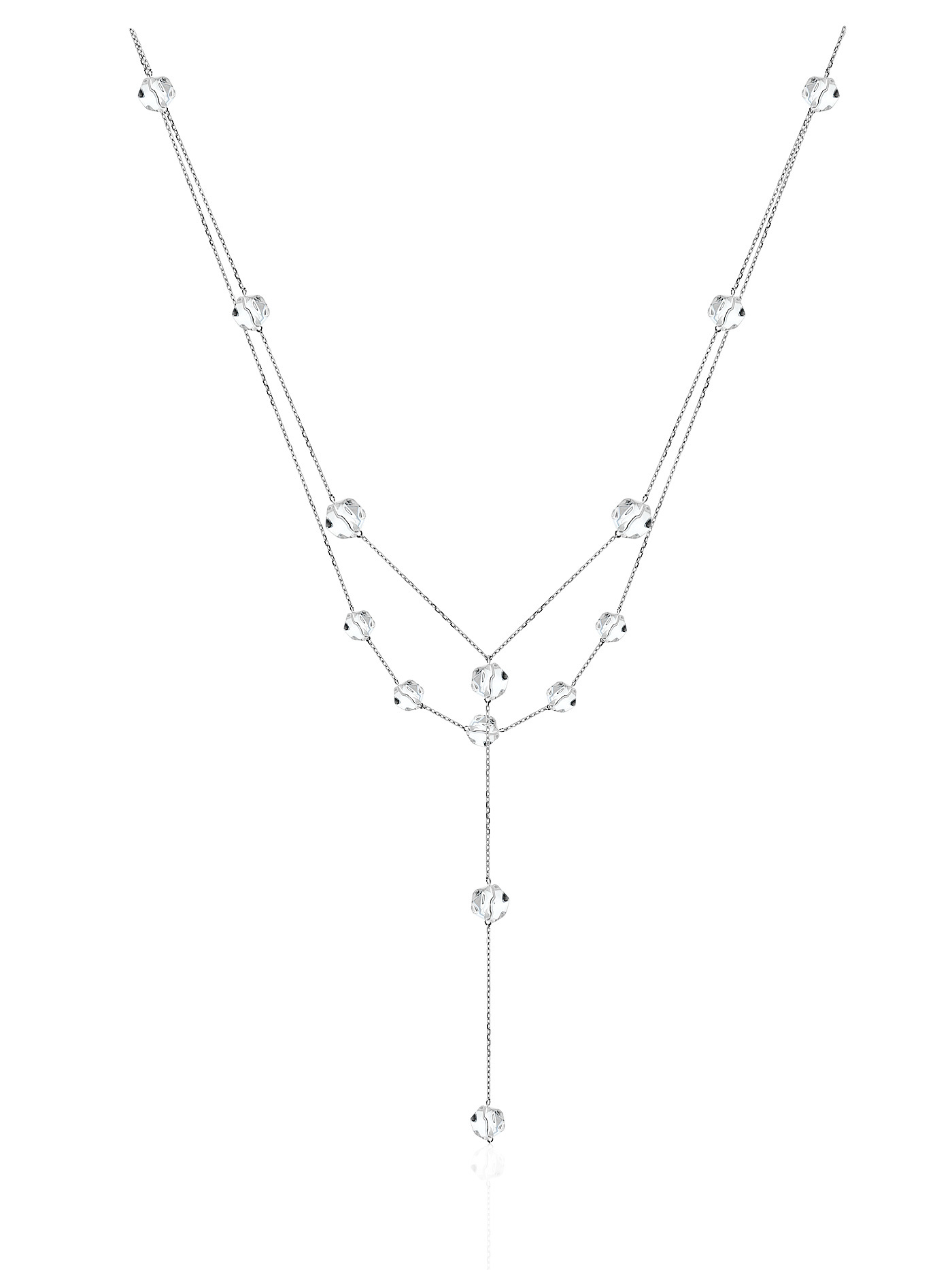 Колье-галстук из серебра 88 см L'attrice 55666055, горный хрусталь