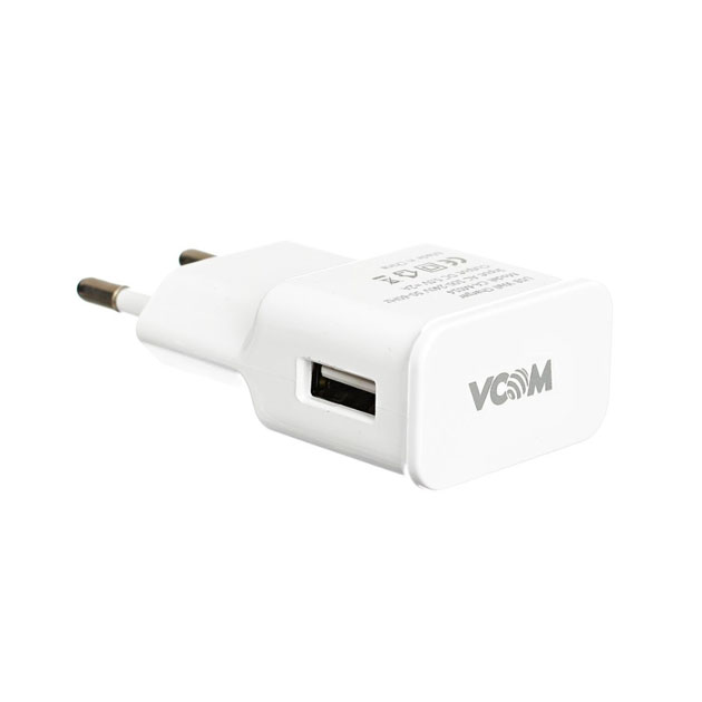 Сетевое зарядное устройство VCOM CA-M014, 1 USB, 2 A, white
