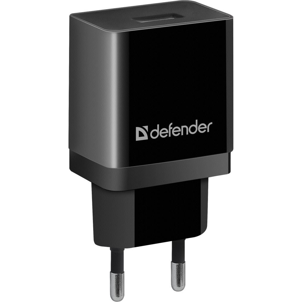 Сетевое зарядное устройство для телефона Defender 1xUSB 5V/2.1А+кабель micro-USB, черный