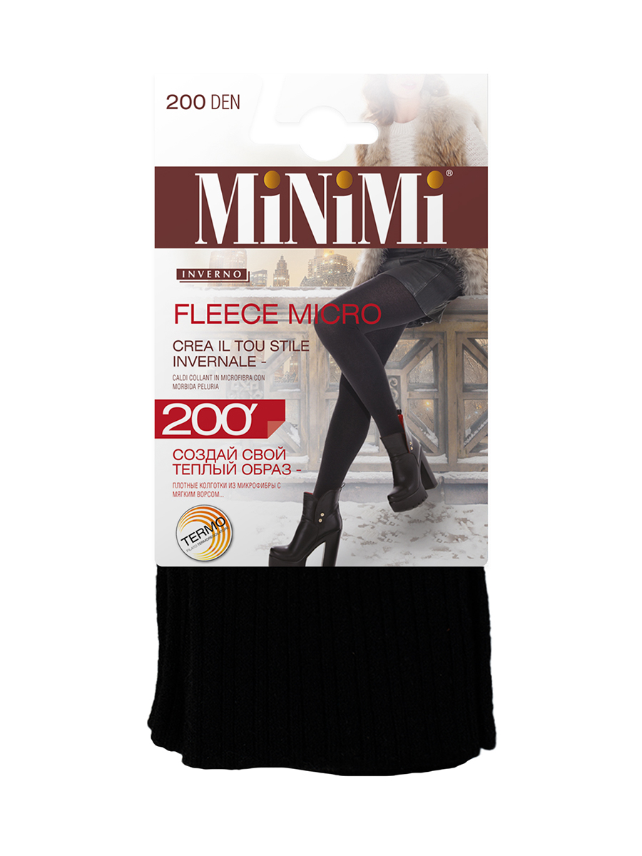 Колготки Minimi Basic FLEECE MICRO 200 nero 3(M)