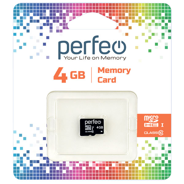 Карта памяти Perfeo microSD 4GB High-Capacity Class 10 без адаптера