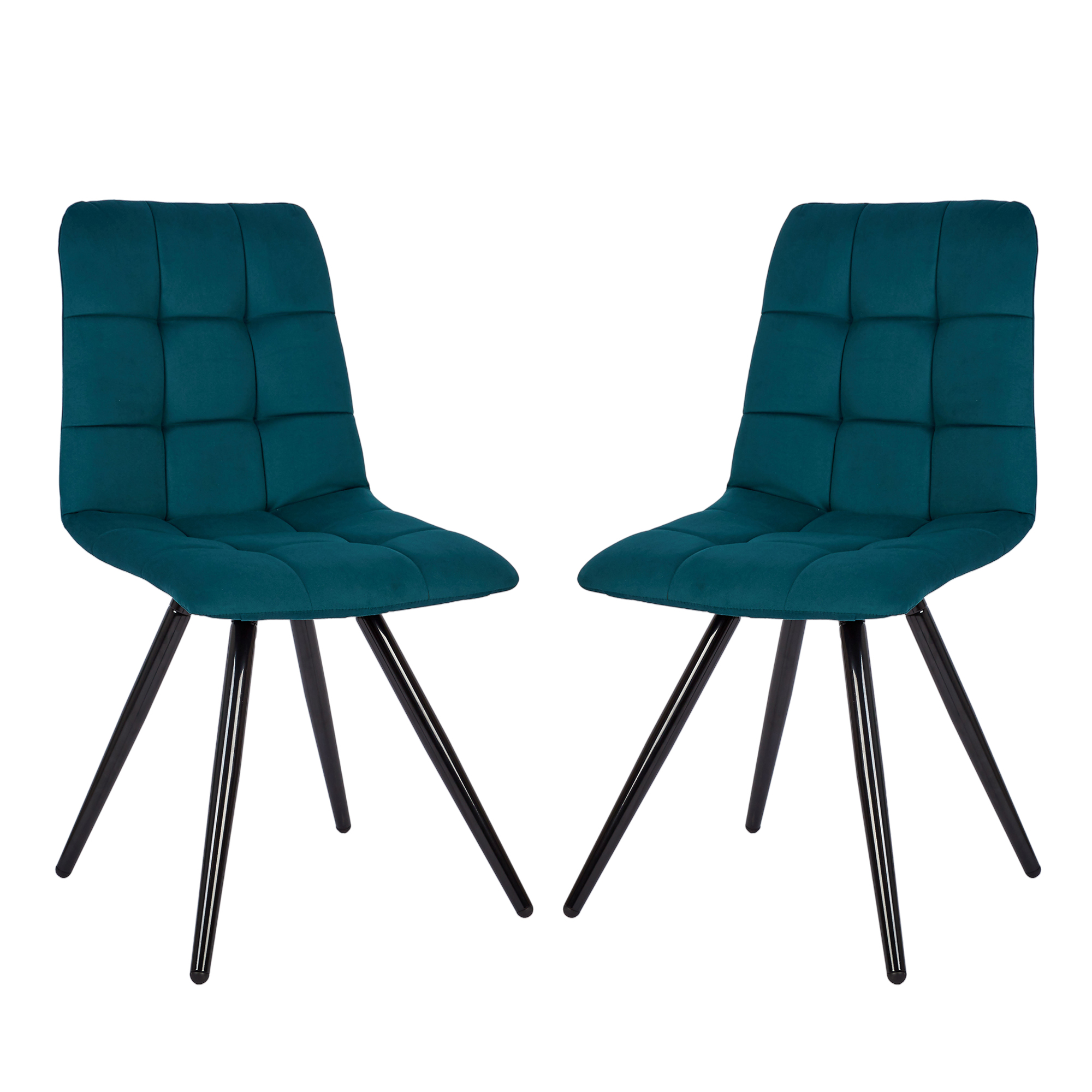 Комплект из 2-х обеденных стульев Polini Home Berlin SM Темно-бирюзовый/черный
