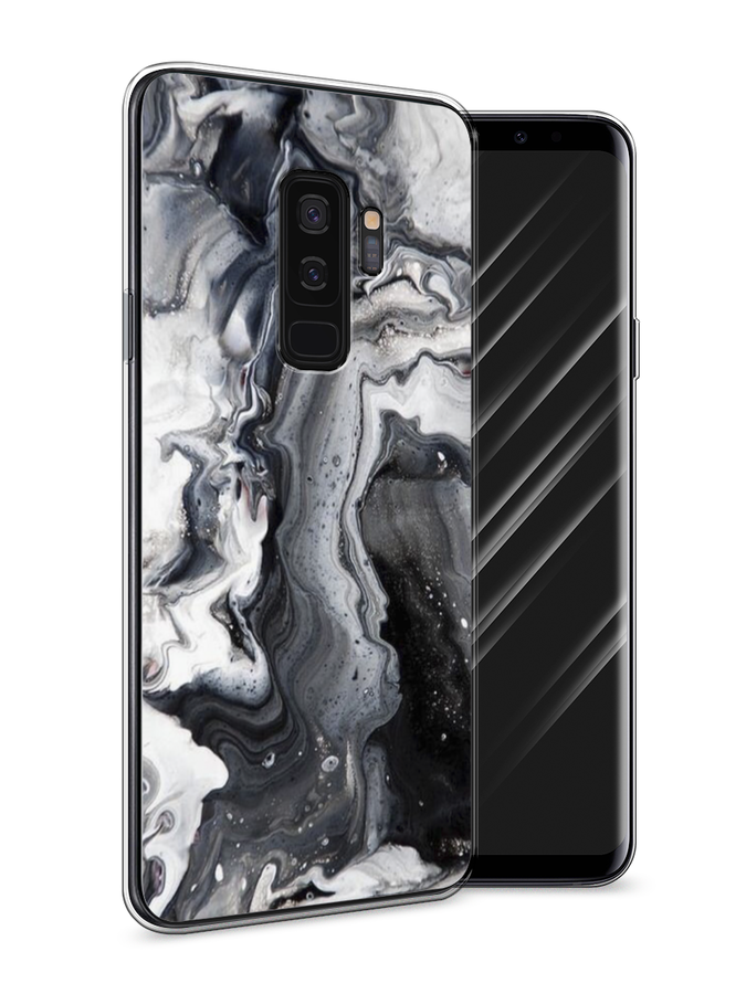 Чехол Awog  на Samsung Galaxy S9 + "Бело-черные сложные полосы"