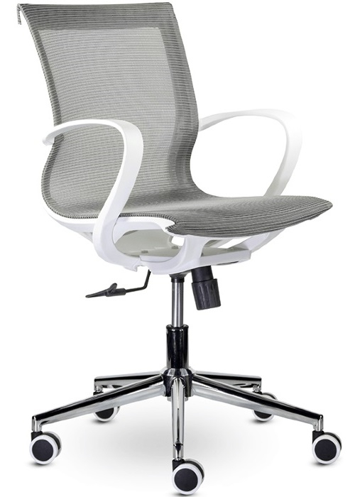 Компьютерное кресло Йота М-805 WHITE CH офисное, обивка сетка, цвет серый