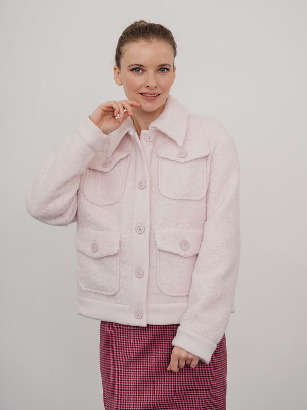Жакет женский Модный дом Виктории Тишиной Эбба розовый XL
