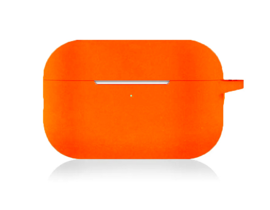 Силиконовый чехол с карабином держателем для AirPods 3 2021 оранжевый