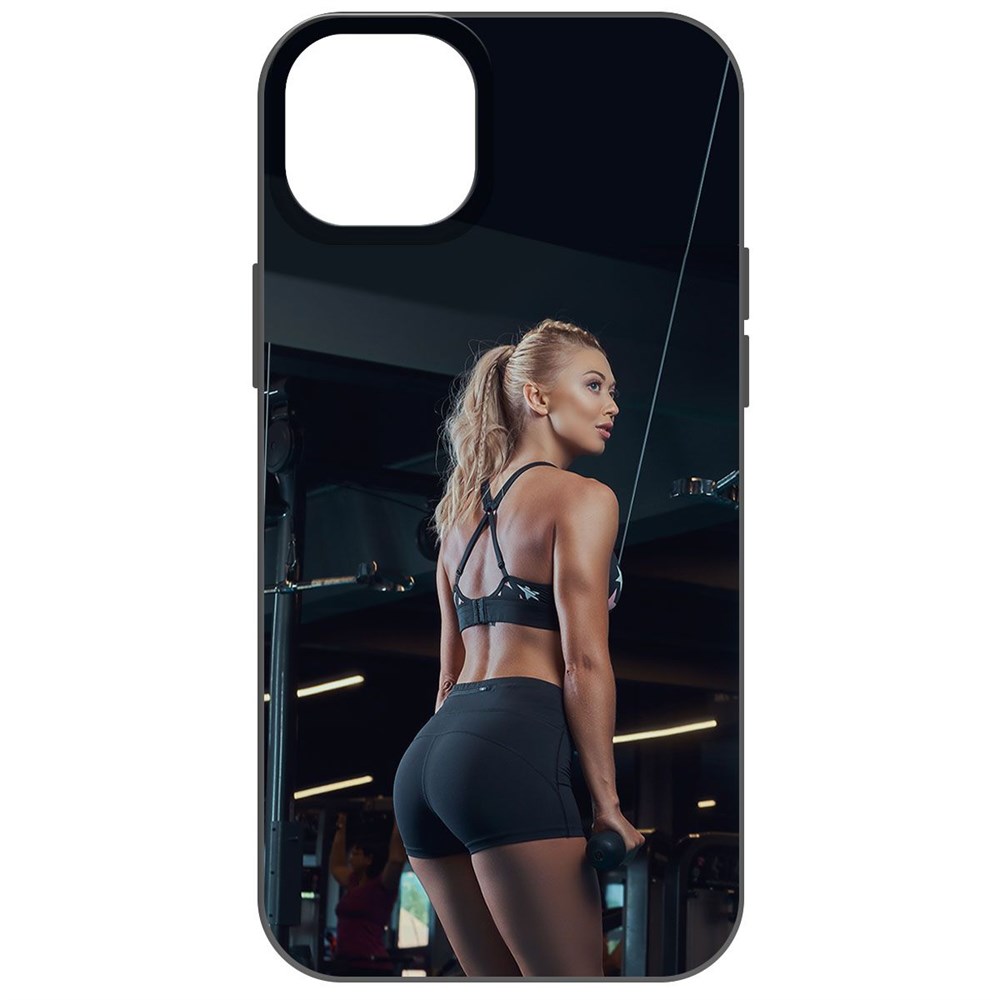 Чехол-накладка Krutoff Soft Case Шорты женские для iPhone 14 Plus черный
