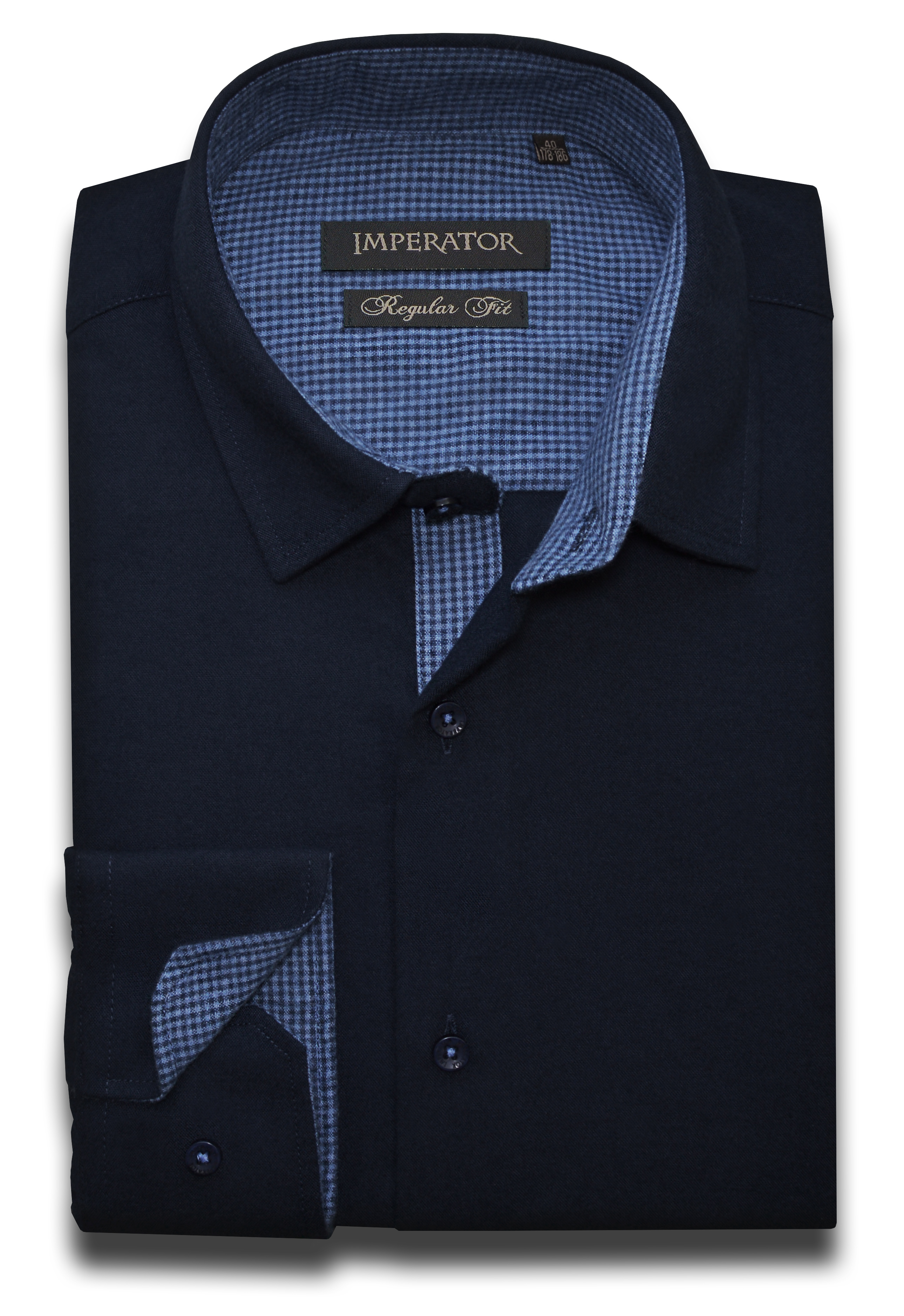 Рубашка мужская Imperator James 10 sl синяя 40/170-178
