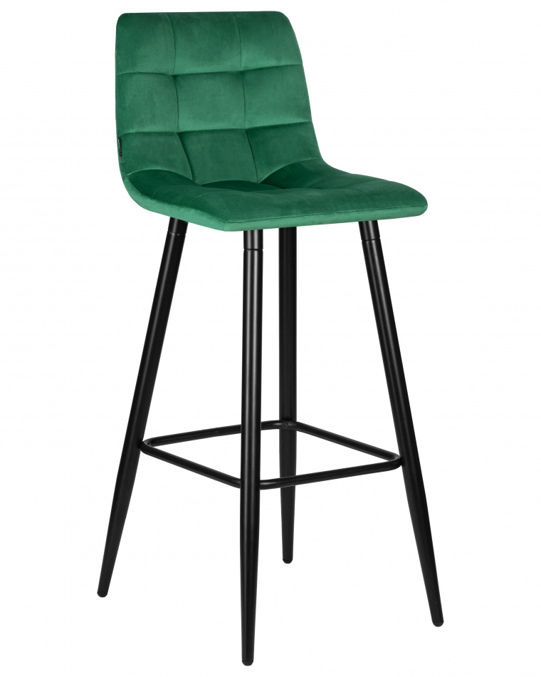 Барный стул DOBRIN NICOLE 1 шт черные ножки;зелёный