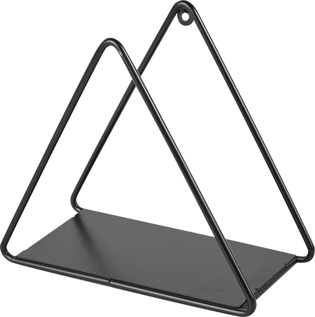 Полка настенная Треугольник 11x22 см металл черный